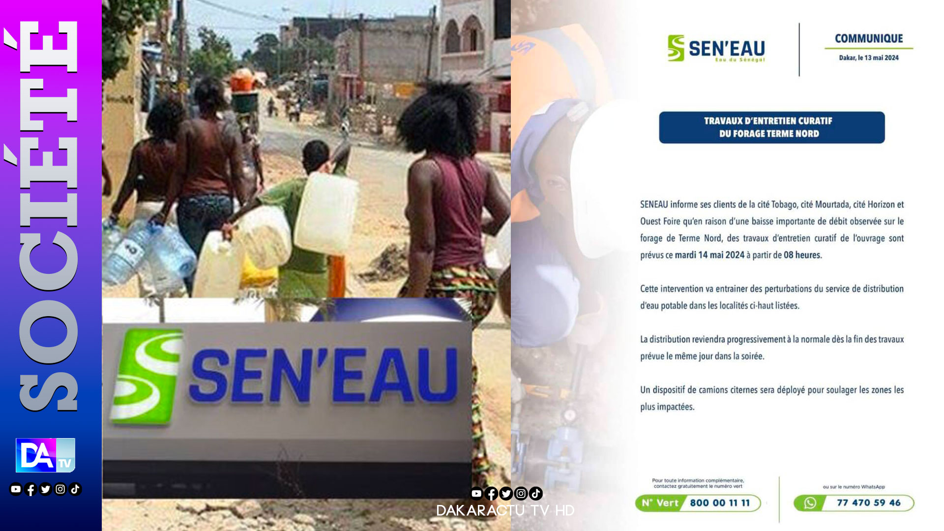 Entretien du forage de Terme Nord : la Sen'eau annonce une coupure à la ...