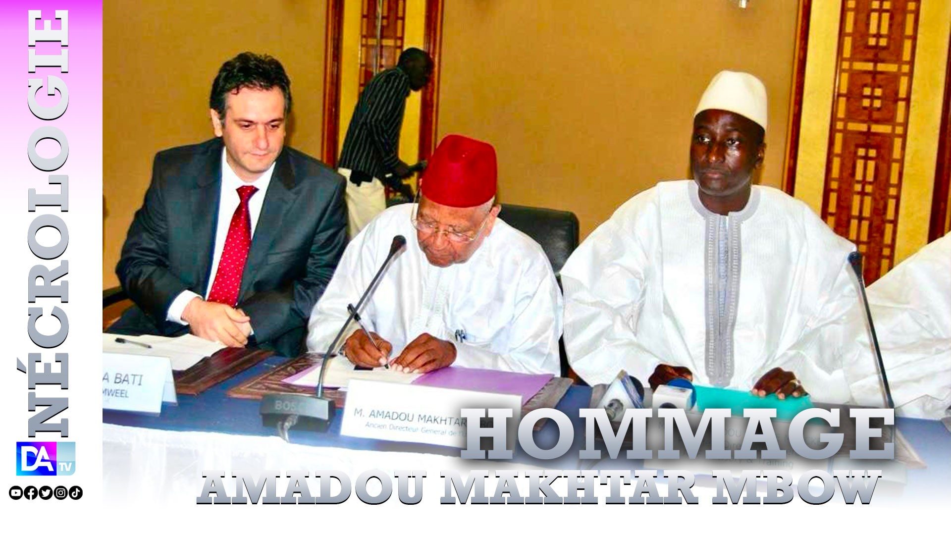 Hommage de Mouhamadou Lamine Mbacké à Amadou Makhtar MBOW, pour son ...