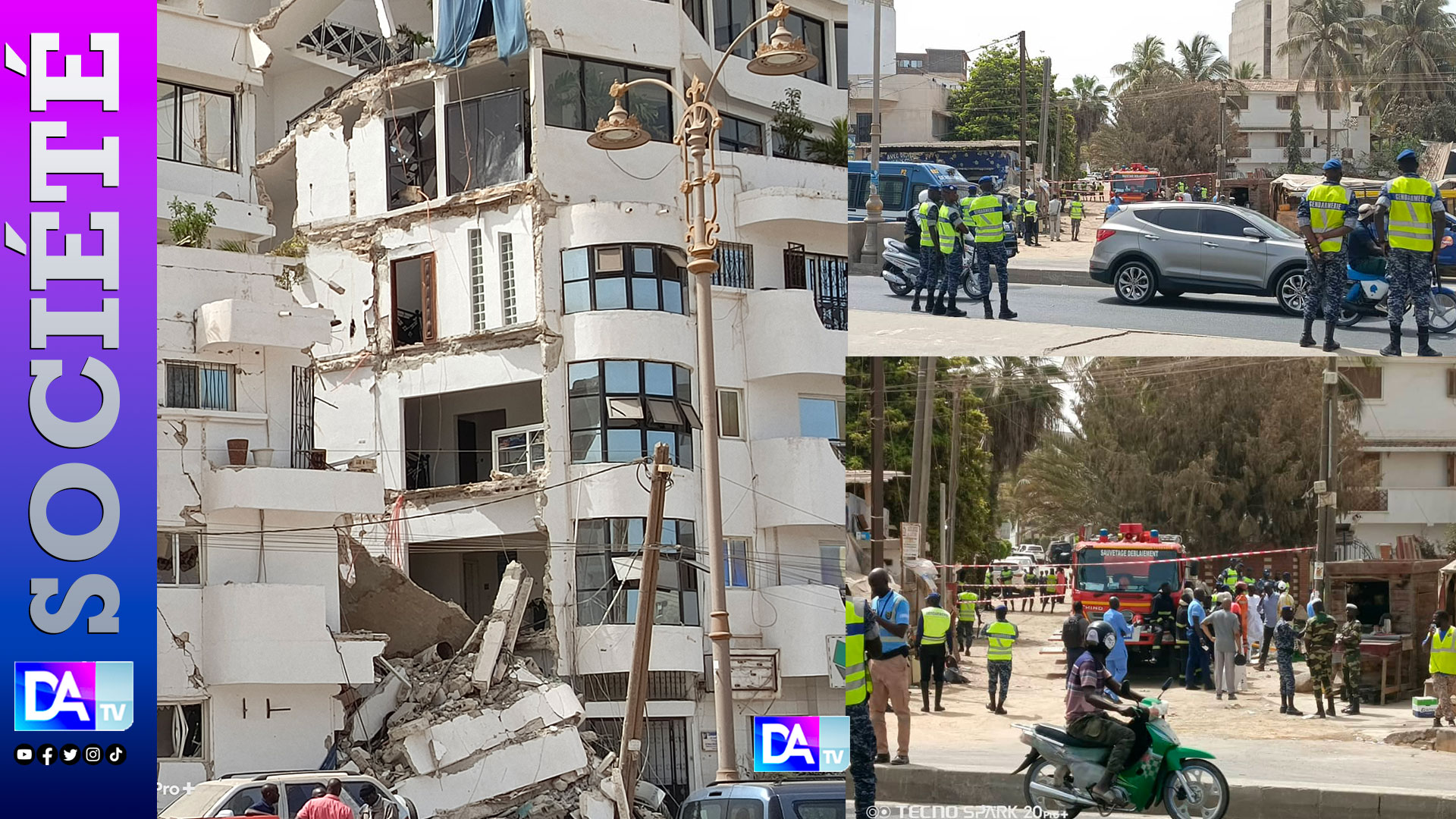 Effondrement d’un immeuble à Ngor : une victime évacuée, les secours toujours mobilisés
