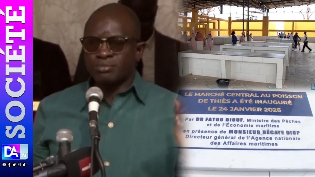 Cérémonie d'inauguration du marché au poisson de Thiès / Le maire ...